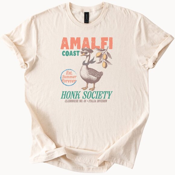 Gildan | Tops | Amalfi Coast Honk Society Goose Lemons Italy Tee | Poshmark